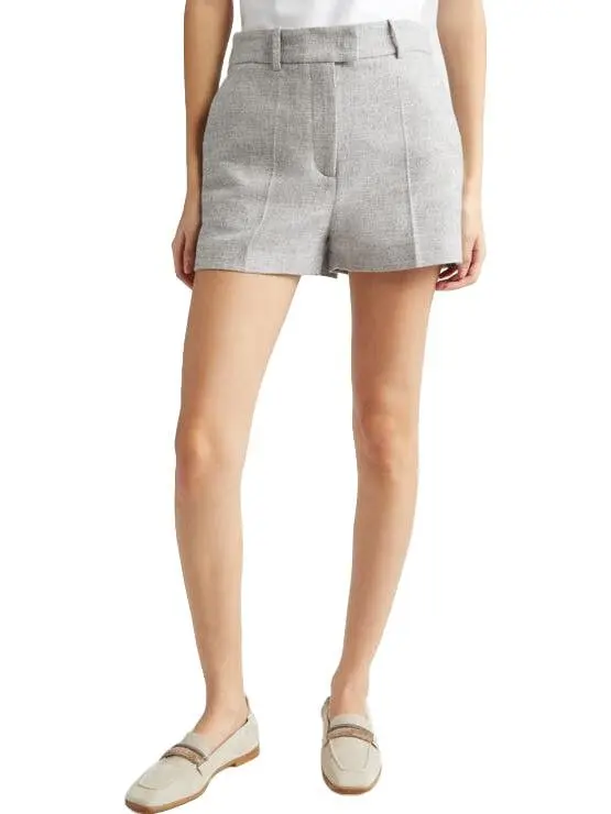 Eleventy Shimmer Twill Shorts - Light Melange Grey