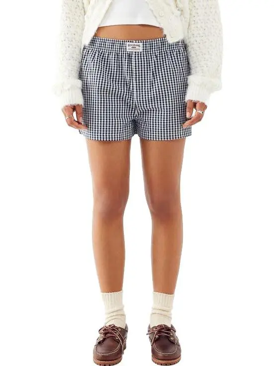 BDG URBAN OUTFITTERS Gingham Boxer Shorts - Black
