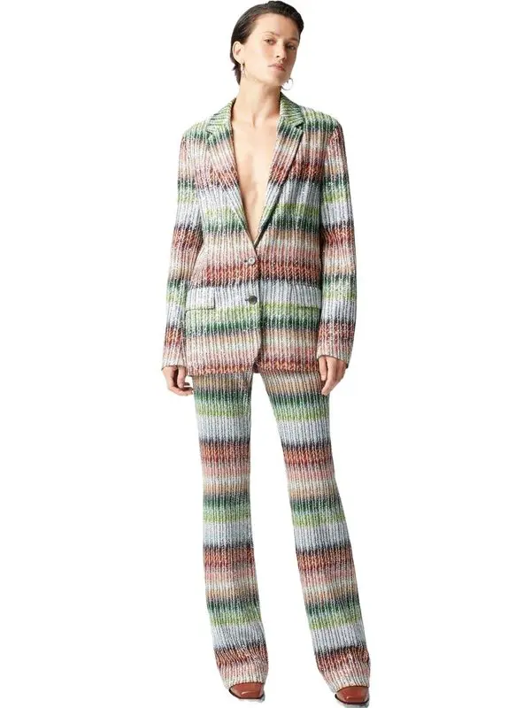 Missoni Flared Zig Zag Knit Trousers - Multicoloured