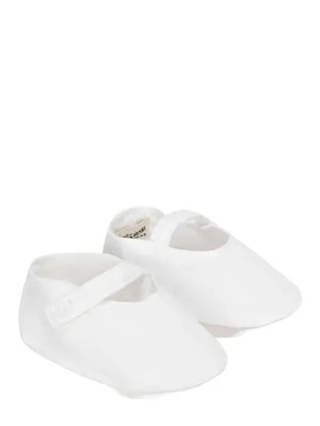 HOPE & HENRY Linen Blend Soft Shoes - Soft White Linen Strap