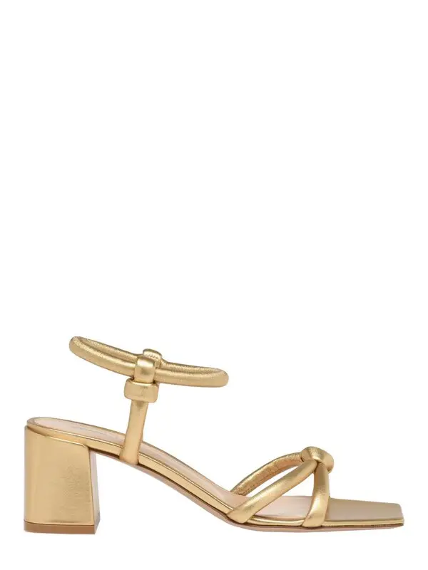GIANVITO ROSSI Juno 55 Sandals - Metallic Gold