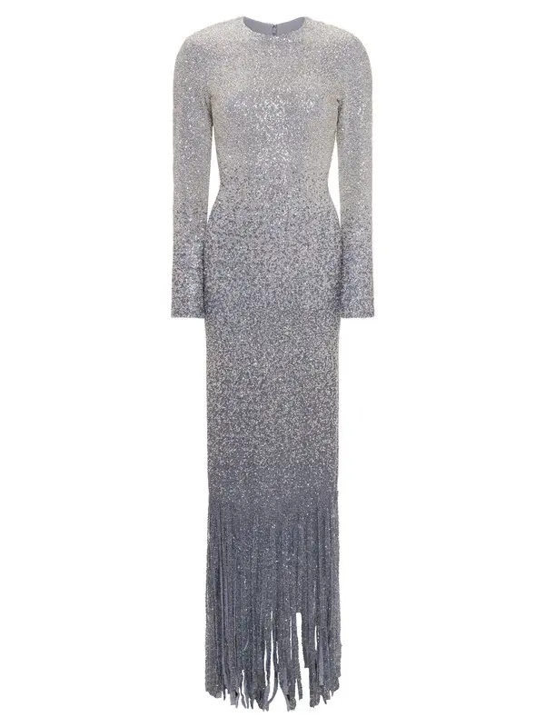 MARMAR HALIM Beaded Stone Gown - Silver