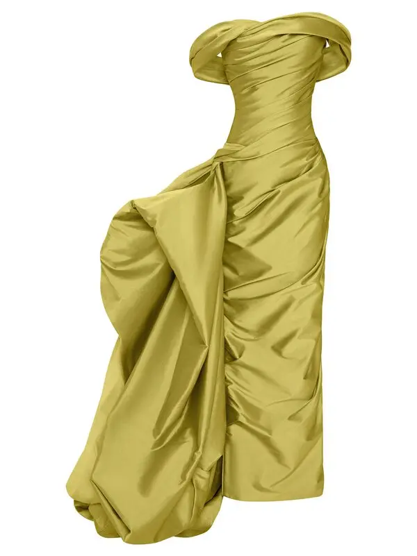 MARMAR HALIM Off-the-shoulder Taffeta Gown - Yellow