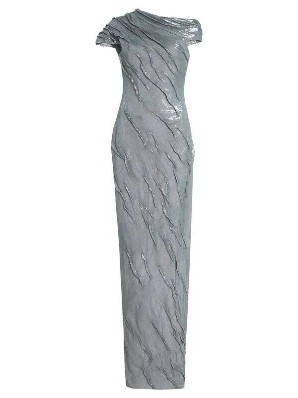 MARMAR HALIM Off-the-shoulder Sequin Gown - Blue