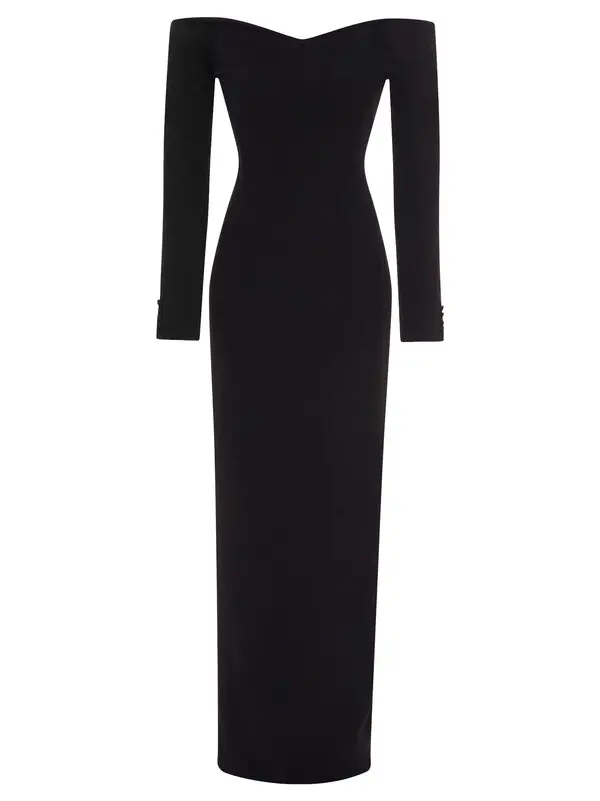 MARMAR HALIM Off-the-shoulder Crepe Gown - Black