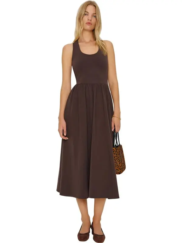 REFORMATION Walker Knit Midi Dress - Brown