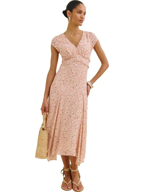 REFORMATION Gabi Midi Dress - Pink