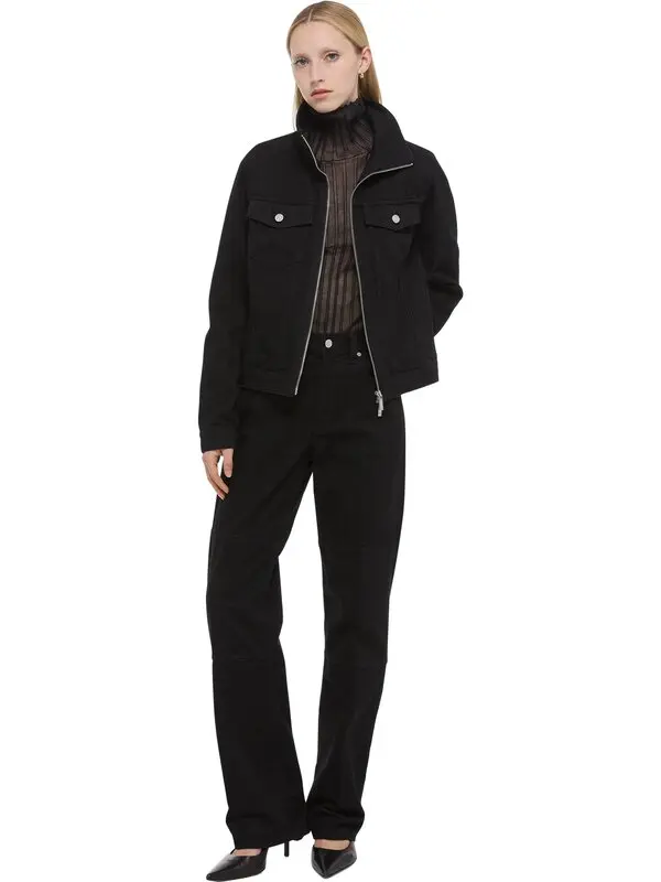 Helmut Lang Zip Trucker Jacket - Rinsed Black