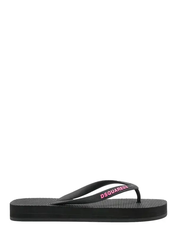 Dsquared2 Logo Flip Flops - Black