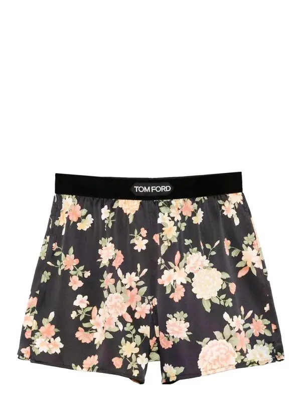 TOM FORD Floral-print Shorts - Black