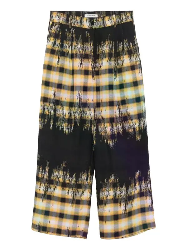 Henrik Vibskov Plaid Wide Leg Trousers - Black