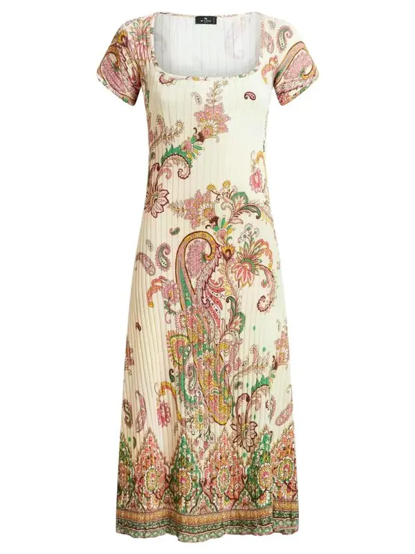 Etro Ribbed Midi Dress - Neutrals