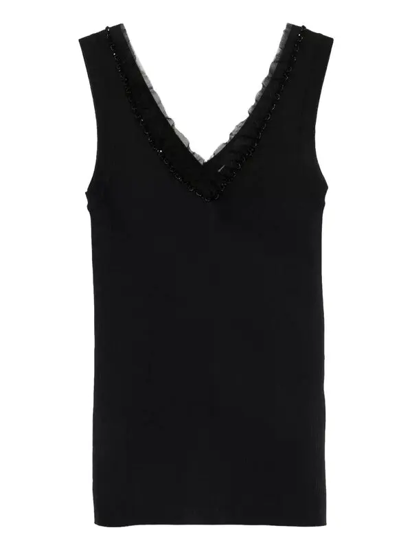 P.a.r.o.s.h Beaded Tank Top - Black
