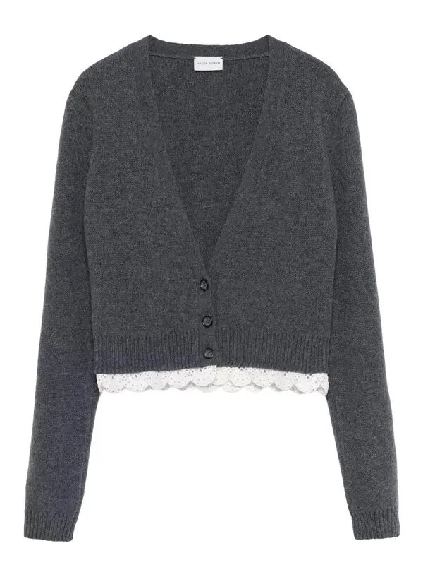 Magda Butrym Lace-trim Cashmere Cardigan - Grey