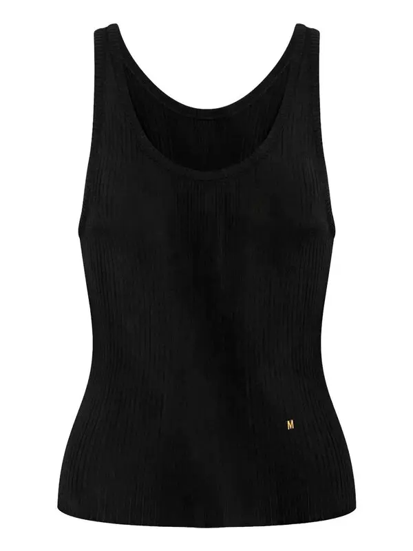 Moschino Ribbed-knit Top - Black