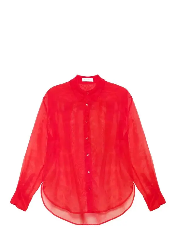 THE FRANKIE SHOP Peri Sheer Shirt - Red