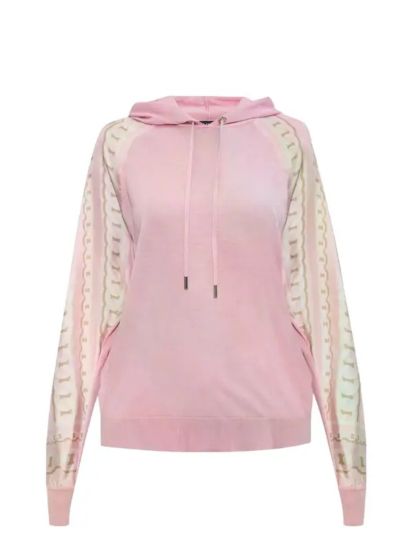Versace Chain-print Wool Hoodie - Pink