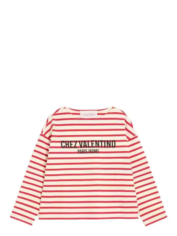 Valentino Garavani Striped Jersey T-shirt - Red