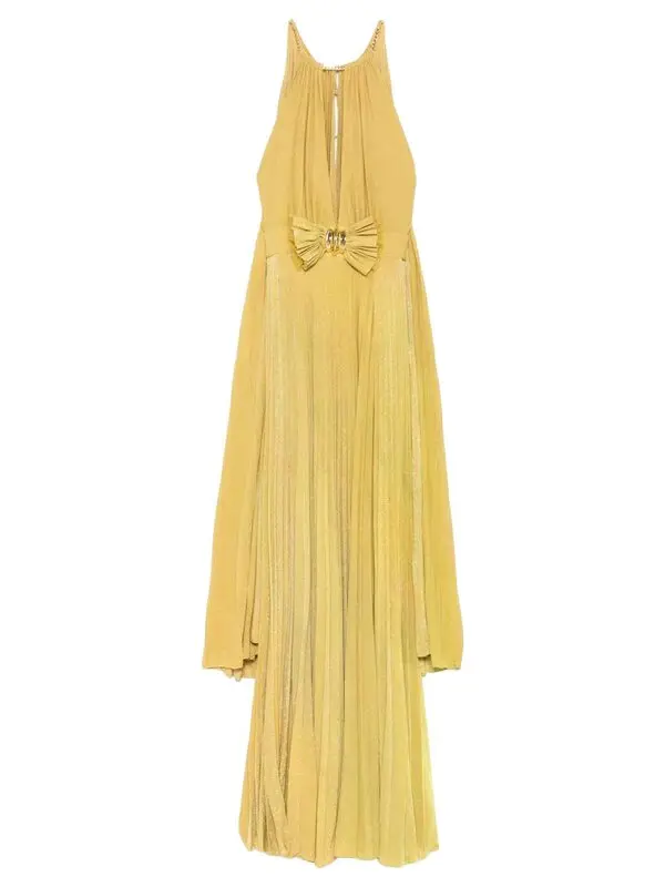 Elisabetta Franchi Lurex Jersey Maxi Dress - Gold