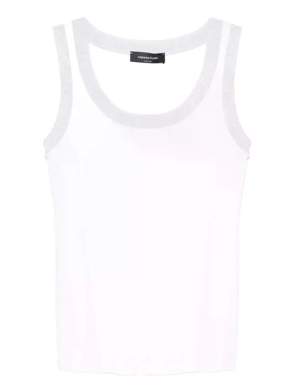 Fabiana Filippi Lurex-trim Tank Top - White
