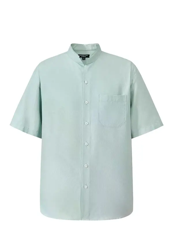 Shanghai Tang Band-collar Shirt - Blue