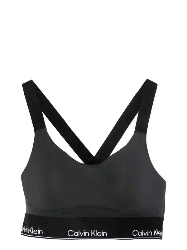 Calvin Klein Logo-waistband Sports Bra - Black