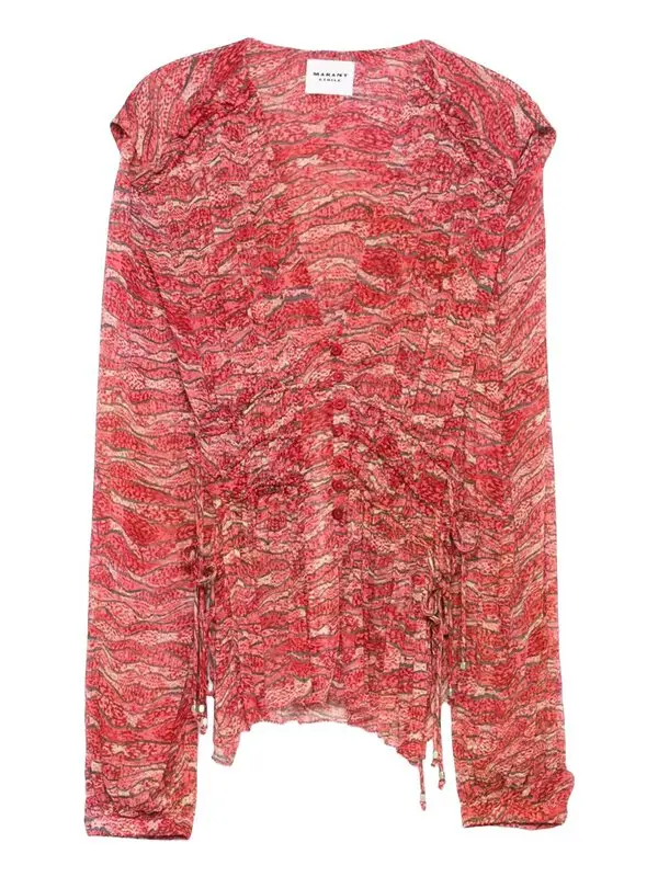 MARANT ETOILE Axeline Printed Blouse - Red