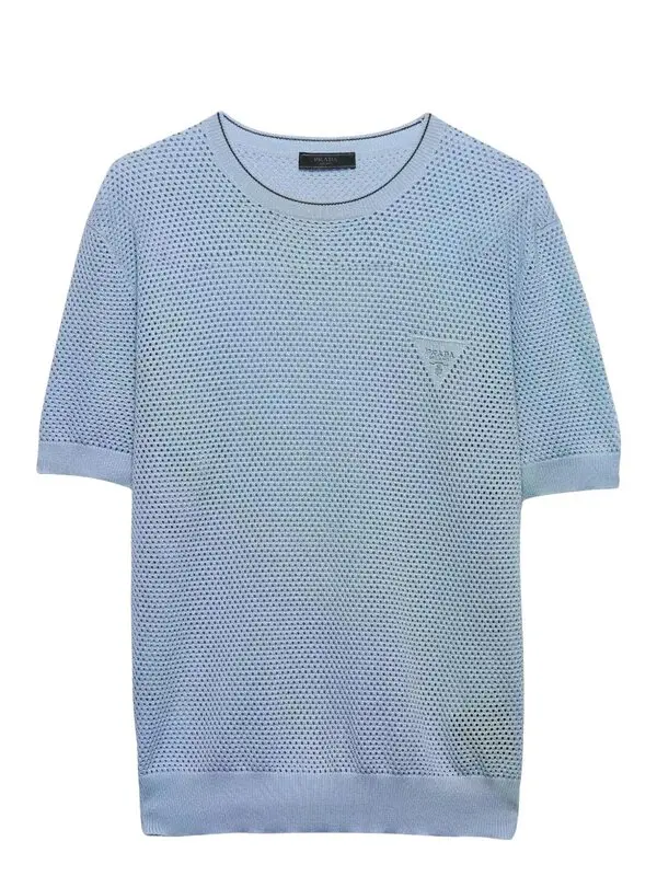 Prada Perforated-design T-shirt - Blue