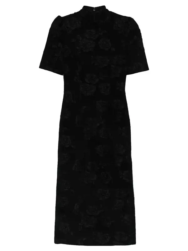 ROTATE BY BIRGER CHRISTENSEN Jacquard Midi Dress - Black