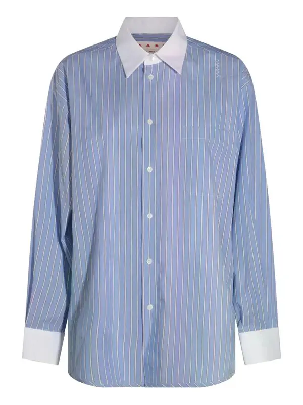 Marni Striped Poplin Shirt - Blue
