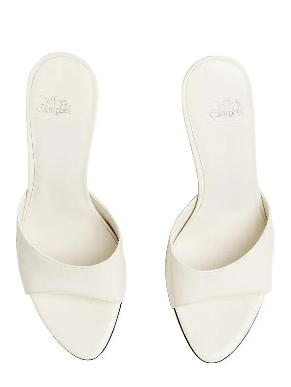 Jeffrey Campbell Agent Suede Mule Heels - White Patent