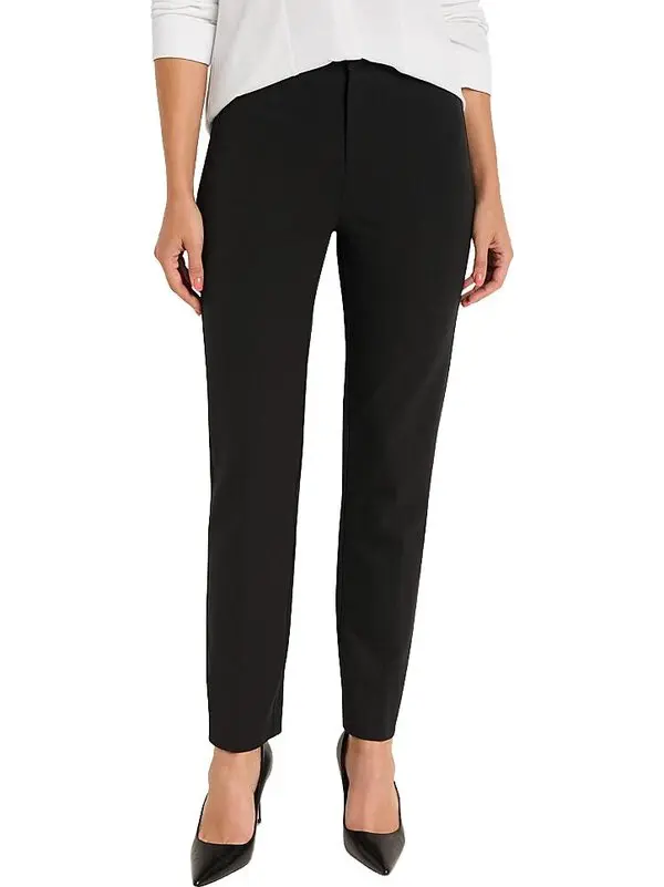NIC+ZOE Cotton Bi Stretch Copley Straight Leg Pants - Black Onyx