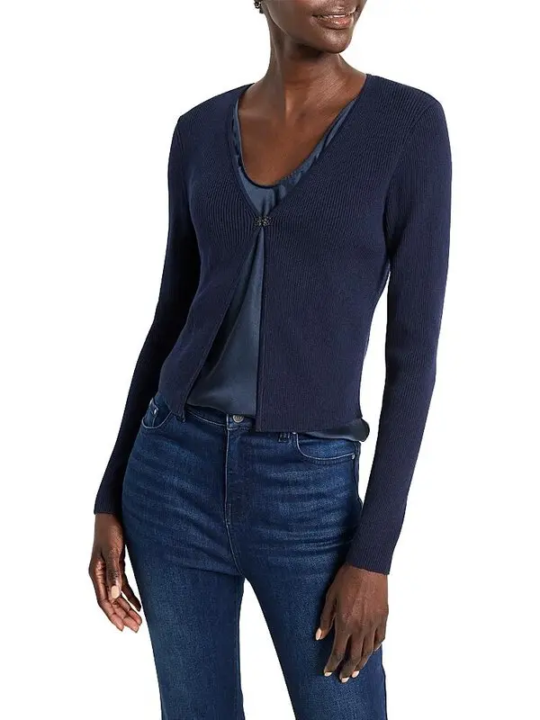 NIC+ZOE Cool Nights Cardigan - Dark Indigo