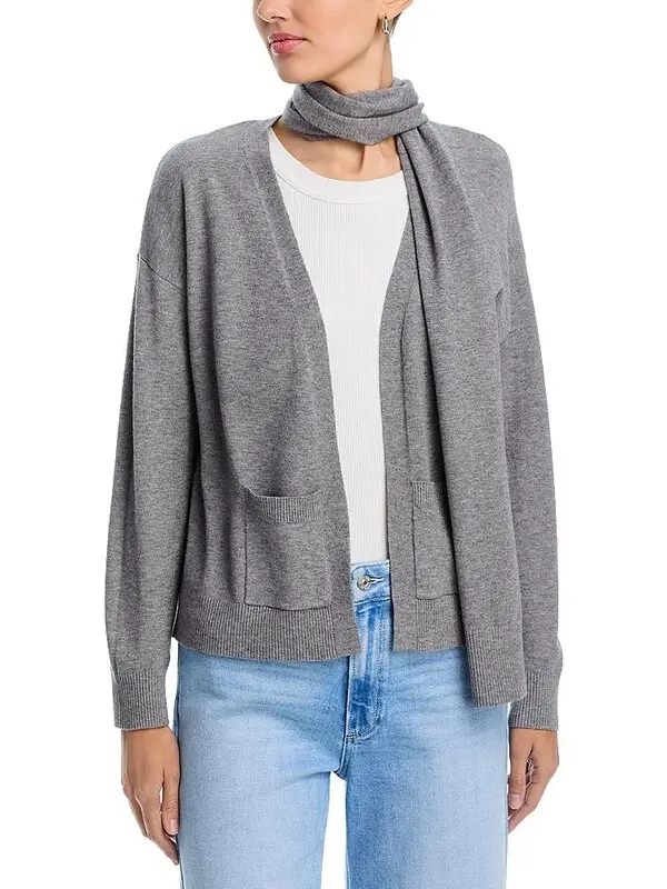 SIONI Cardigan & Scarf Set - Medium Heather Grey