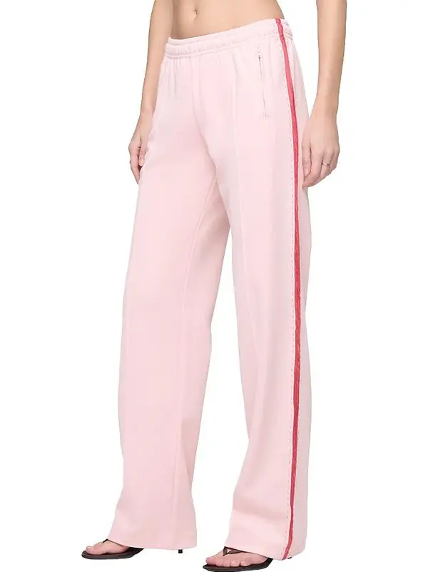 RE/DONE Sunland Track Pants - Pink Salt With Red