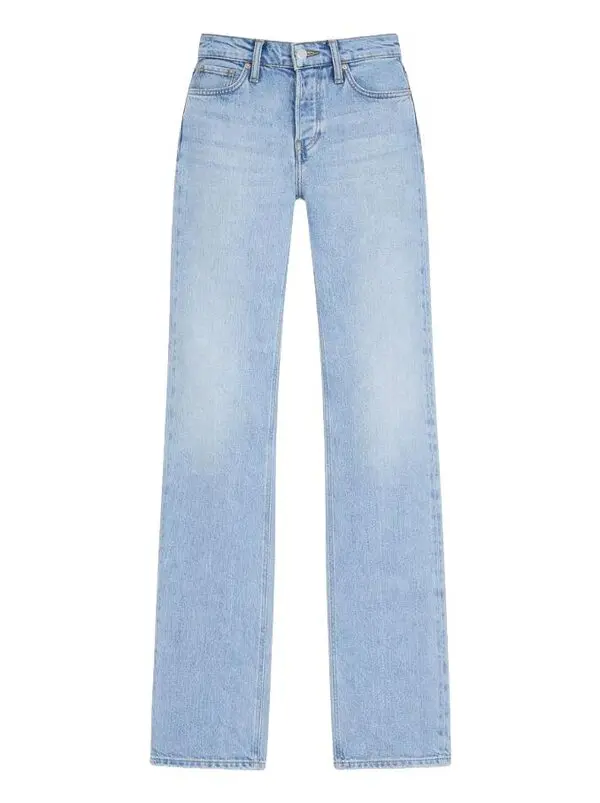 RE/DONE Mid Rise Wide Leg Jeans - Mid S