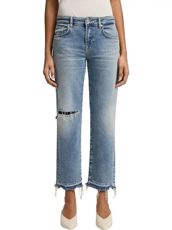 7 For All Mankind Calie Straight Ankle Jeans - Shore Break