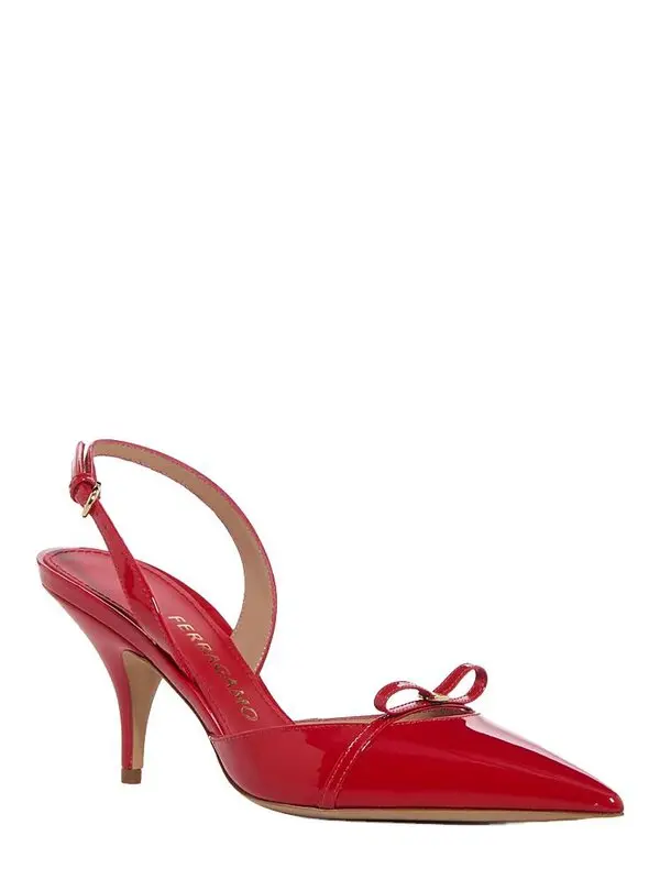 FERRAGAMO Gylla 70 Slingback Pumps - Flame Red