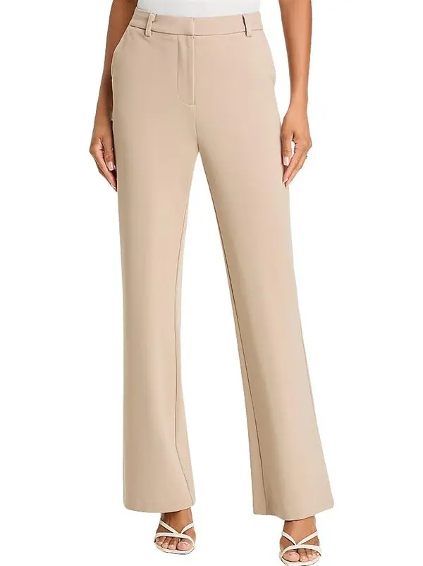 Aqua Knit Wide Leg Pants - Beige