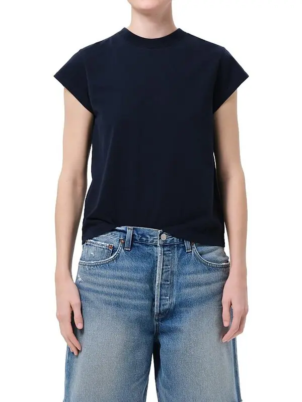AGOLDE Bryce Cap-sleeve T-shirt - Storm