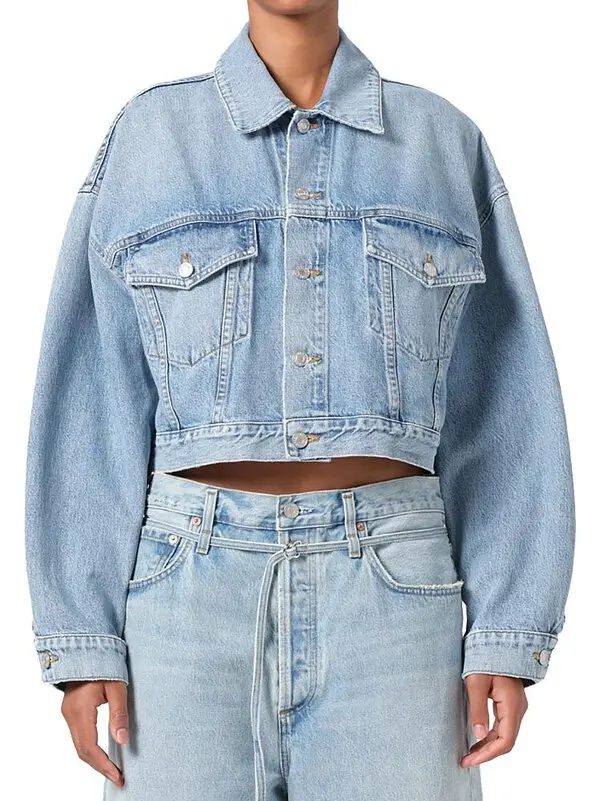 AGOLDE Palmer Cropped Denim Jacket - Space
