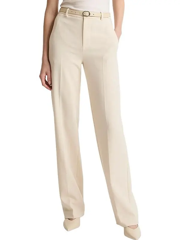 Vince High Rise Tailored Trousers - Ecru