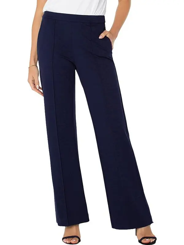 LIVERPOOL Pull On Wide Leg Pants - Cadet Blue