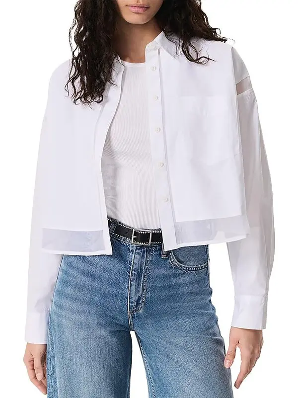 Rag & Bone Beatrice Cropped Combo Shirt - White