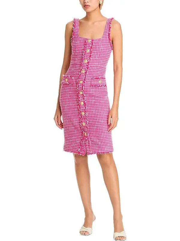 L'Agence Aya Sleeveless Midi Dress - Pink/ivory