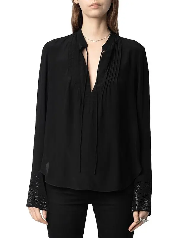 Zadig&Voltaire Taika Soft Strass Top - Black