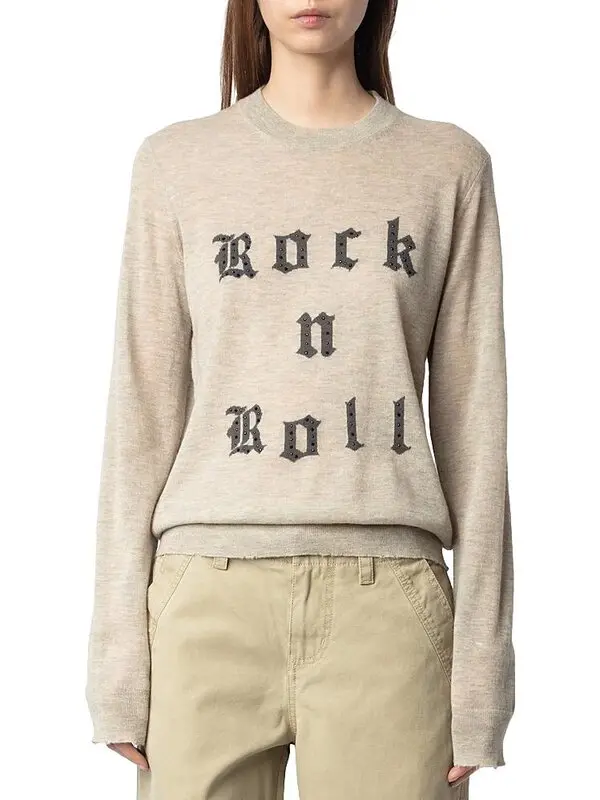Zadig&Voltaire Ivy Rock N Roll Graphic Cashmere Sweater - Geology