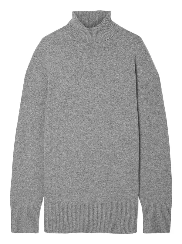 THE ROW Essentials Stepny Wool And Cashmere-blend Turtleneck Sweater - Gray