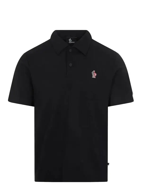 Moncler Logo-patch Polo Shirt - Black