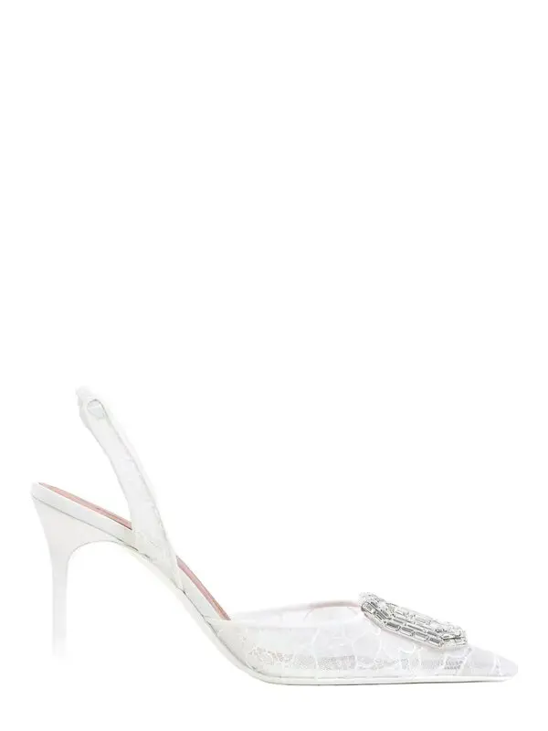 Amina Muaddi Carmelia Pumps - White
